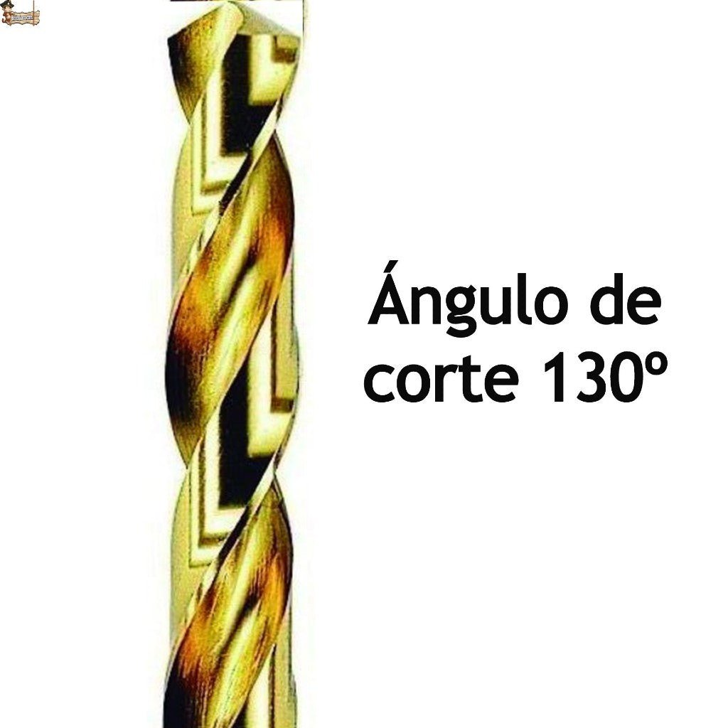 Broca metal acero rápido con titanio. MetalWorks. HSS M2 DIN 338. Meta ...