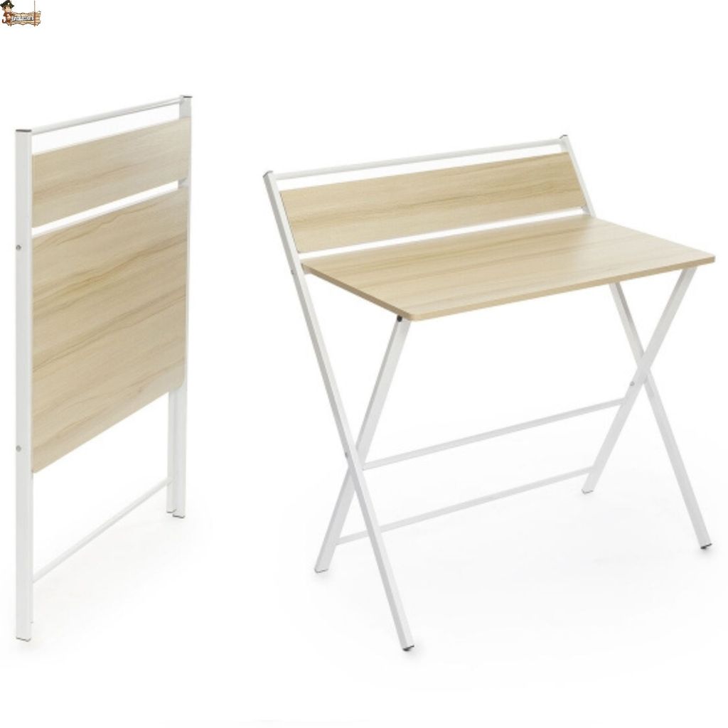 Mesa escritorio plegable con estantería elevable. Mueble de pie para s ...